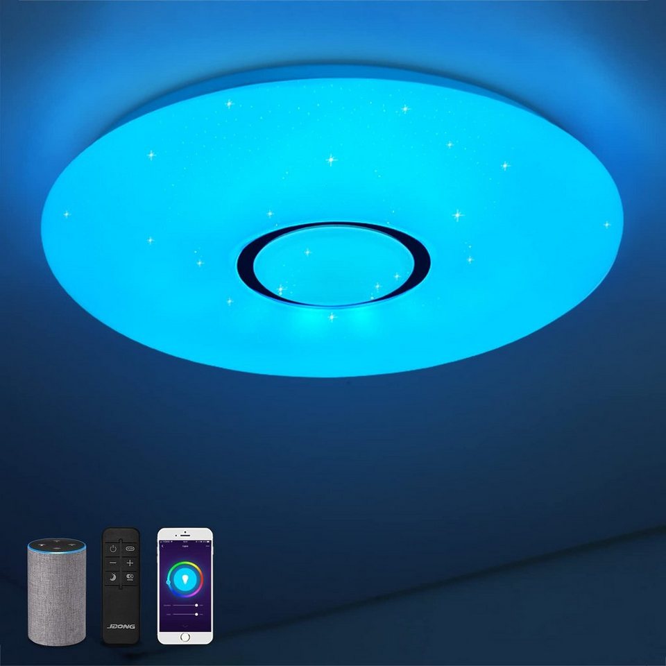 Jdong Led Deckenleuchte Dimmbar Mit Fernbedienung App Sprachsteuerung