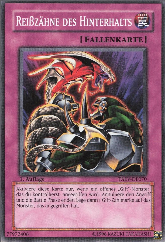 Recollectibles Sammelkarte Yugioh Karte Reißzähne Des Hinterhalts