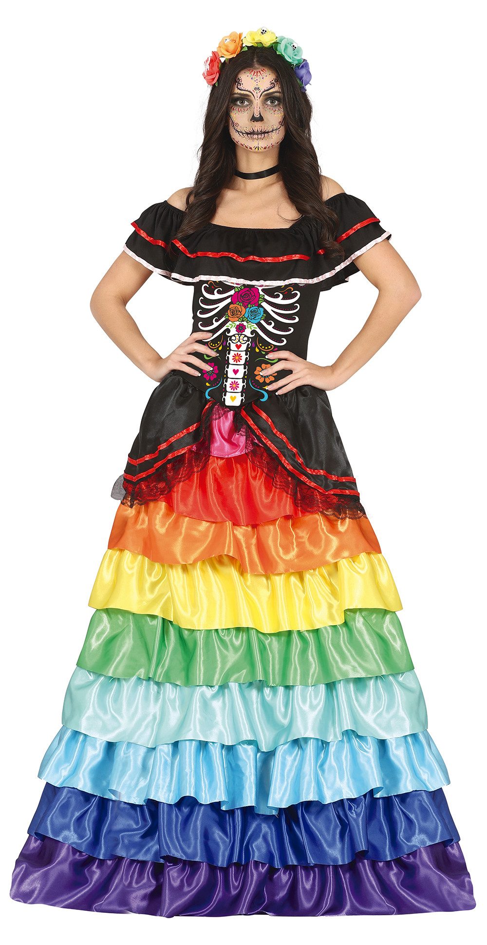Fiestas Guirca Kostüm, Tag der Toten Kleid für Damen