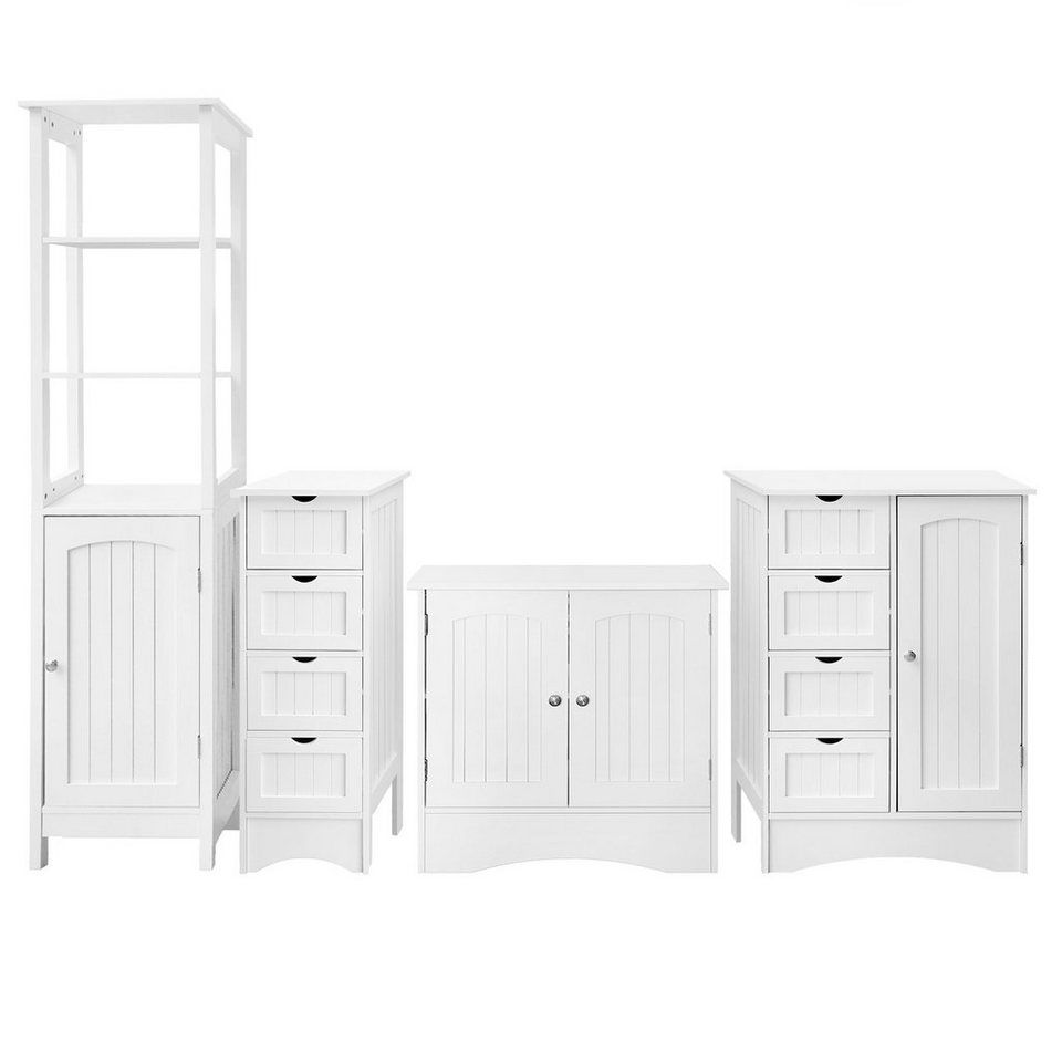 Ml Design Badmöbel Set Badmöbel Set 4 Teilig Landhausstil Weiß Aus Holz