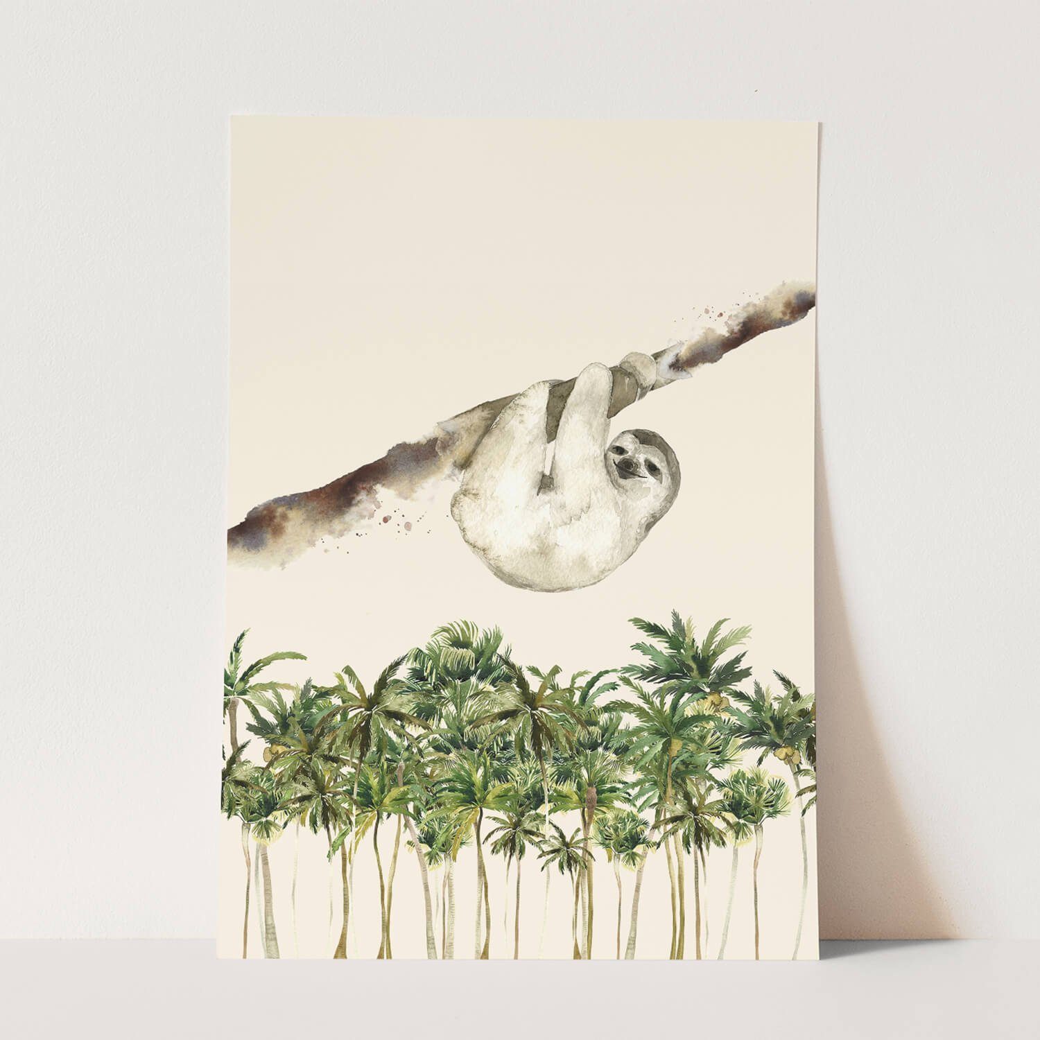 Sinus Art Wandbild Wandbild Tier Motiv Faultier Dschungel Palmen