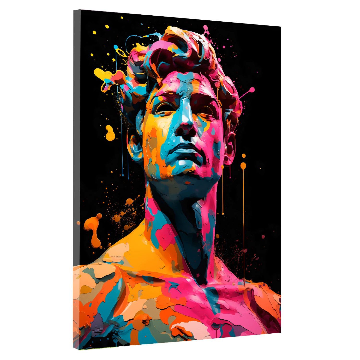 Artedinoi Leinwandbild David Colour Pop Art Leinwandbild Wandbild