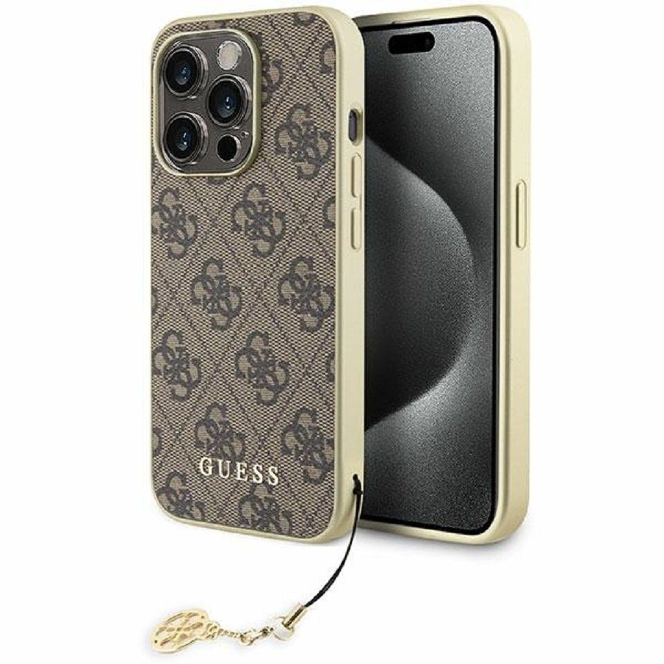 Guess Handyhülle Case Iphone 15 Pro Kunstleder Braun Mit Kette