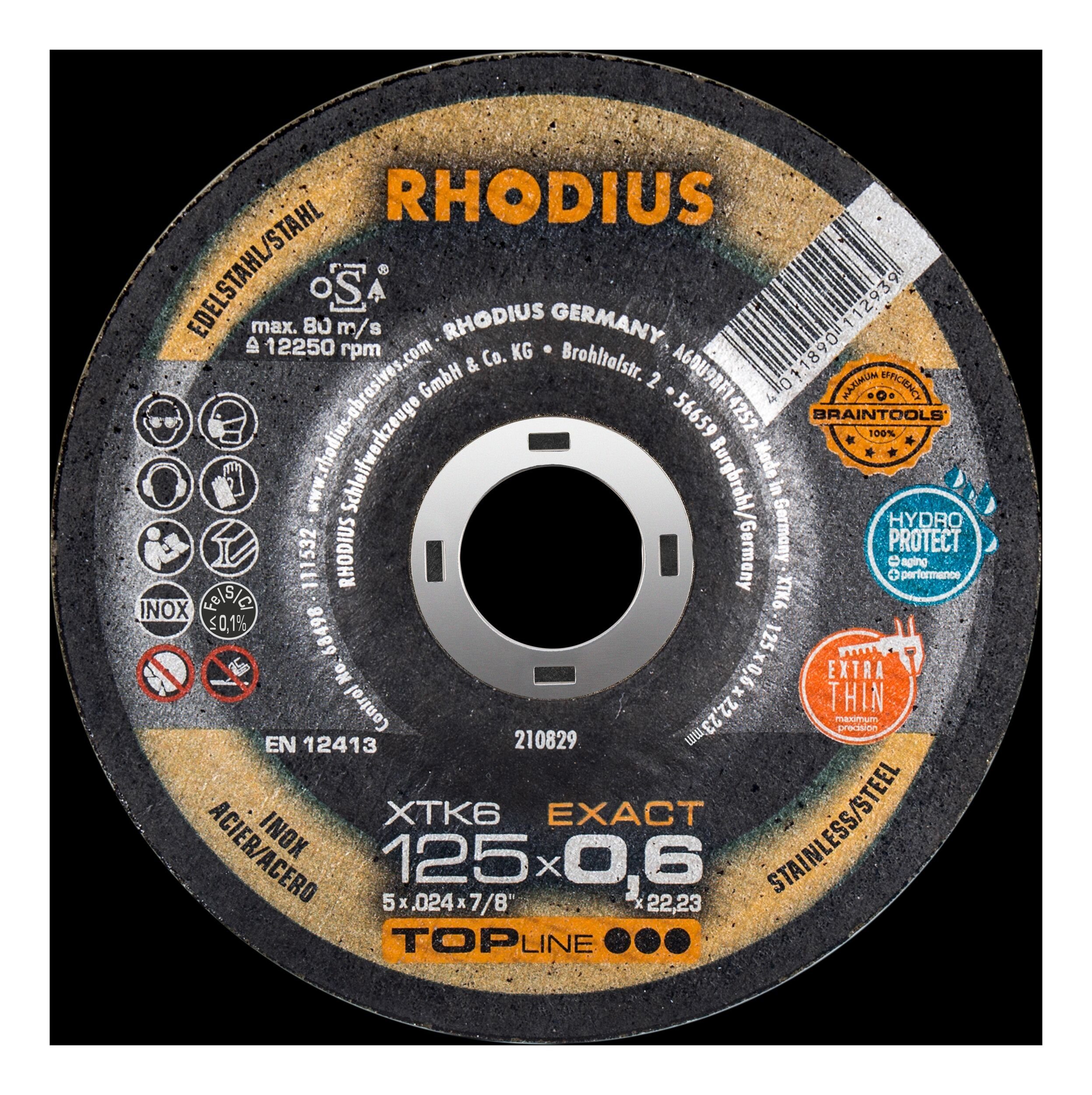 Rhodius Trennscheibe TOPline XTS, Ø 125 mm, TOPline XTK6 EXACT Extradünne - 125 x 0,6 x 22,23 mm