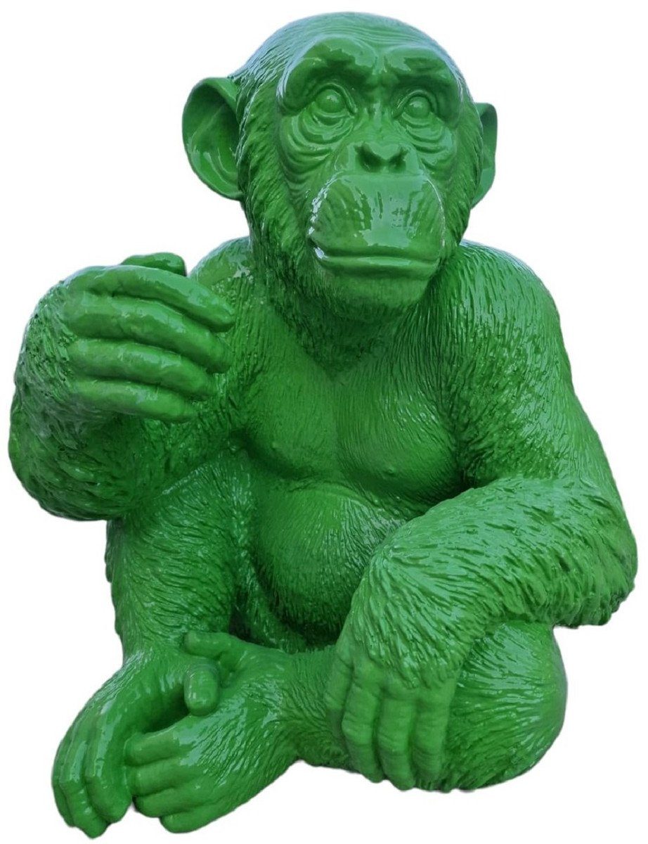 Casa Padrino Skulptur Casa Padrino Luxus Designer Dekofigur Affe Grün