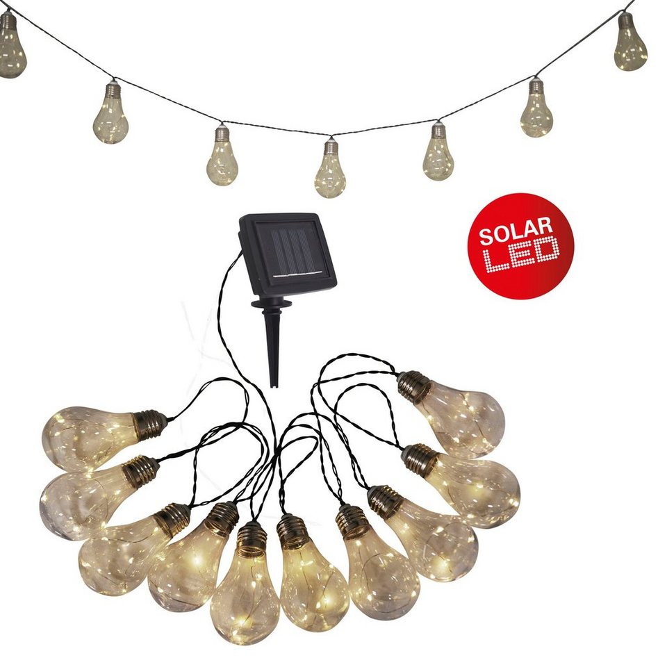 Näve Led Lichterkette Glühbirne 10 Flammig Solar 10 Glühbirnen Klar
