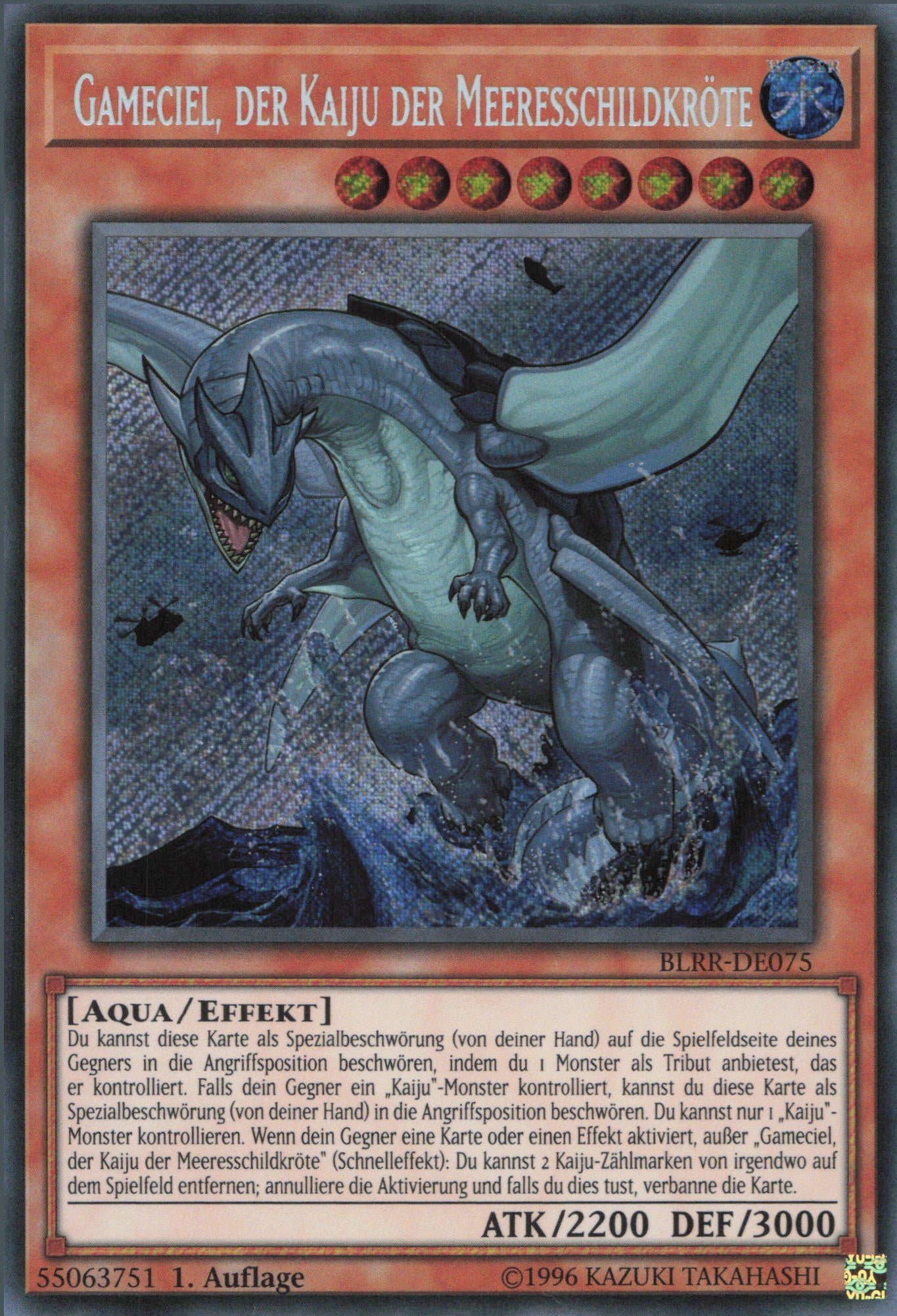 ReCollectibles Sammelkarte YuGiOh Gameciel, der Kaiju der Meeresschildkröte, Yu-Gi-Oh! BLRR ...
