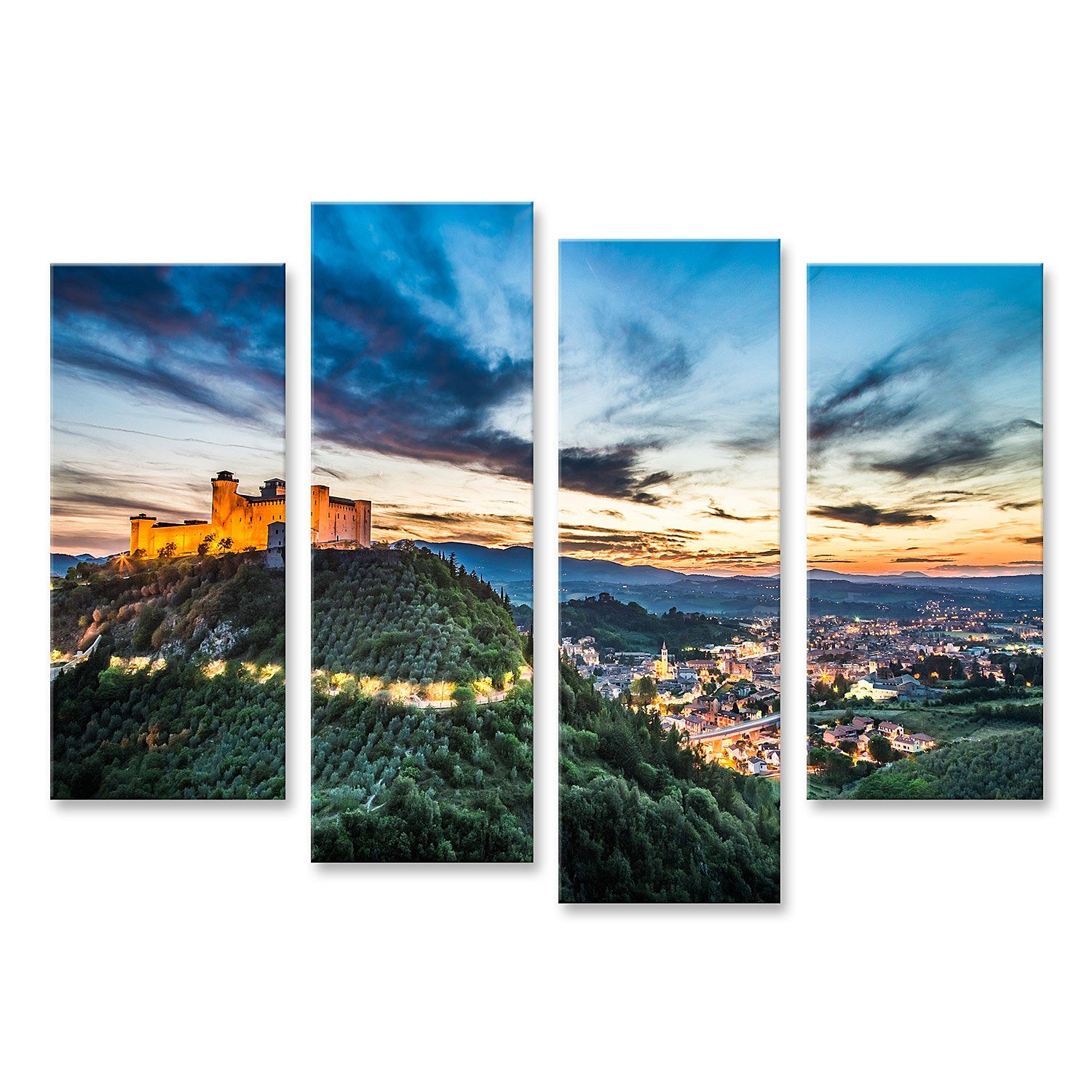 islandburner Leinwandbild »Bild auf Leinwand Atemberaubender Sonnenuntergang über dem Schloss in ...