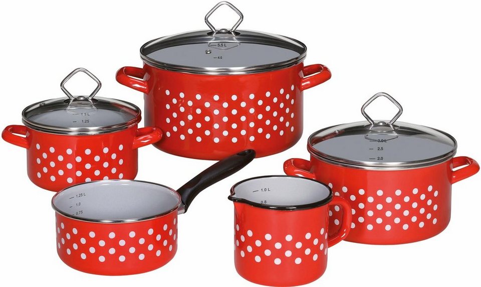 Krüger Topf Set Dresden Emaille Set 8 Tlg Fleischtopf 162024 Cm