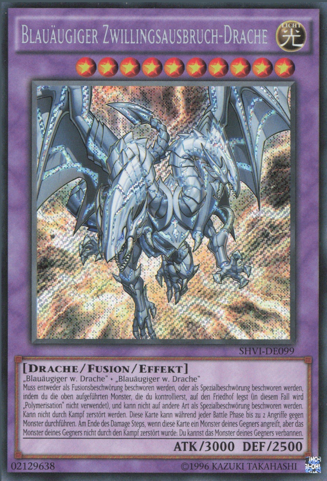 Recollectibles Sammelkarte Yugioh Karte Blauäugiger Zwillingsausbruch
