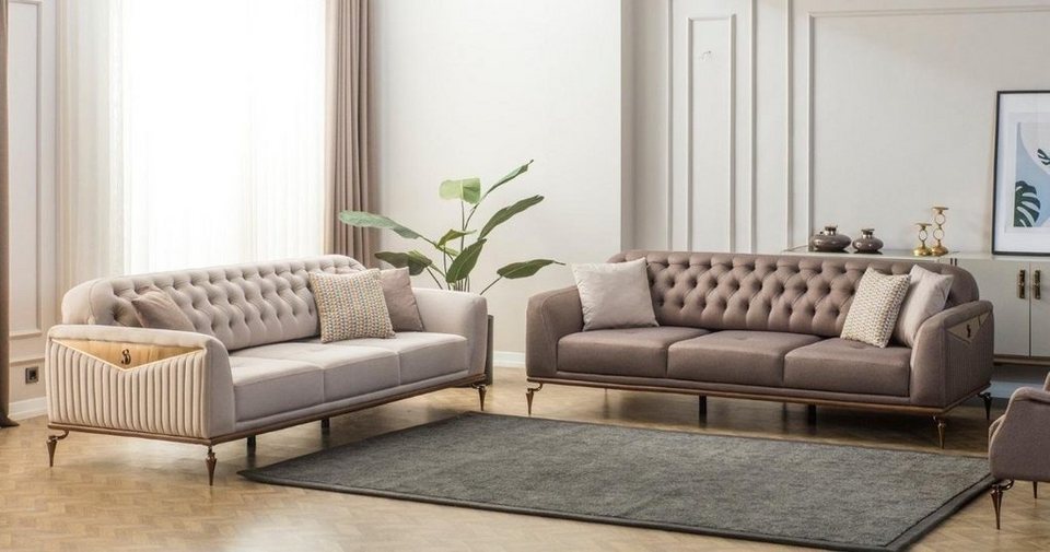 Jvmoebel Wohnzimmer Set Luxus Beige Sofagarnitur 33 Moderne Couch