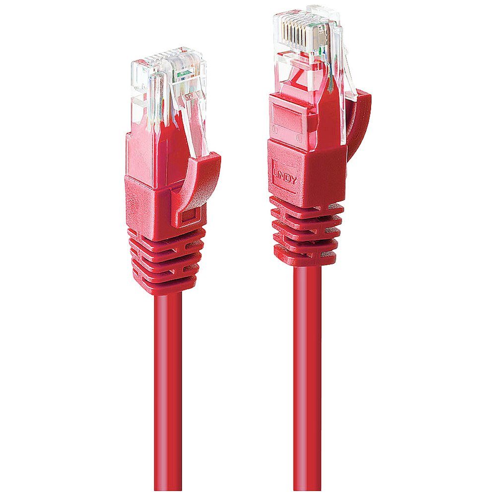 Lindy LINDY 48040 RJ45 Netzwerkkabel, Patchkabel CAT 6 U/UTP 30.00 m Rot 1 Netzkabel, (3000.00 cm)