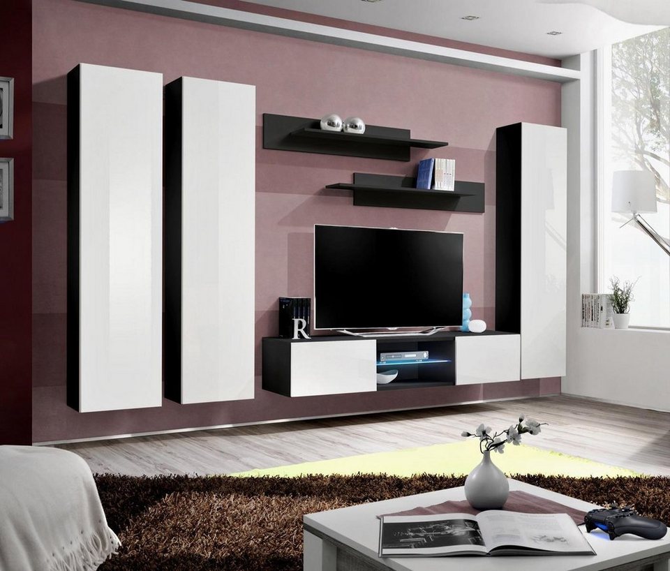 Jvmoebel Wohnzimmer Set Wohnzimmer Set Wohnwand Wandschrank Tv Ständer