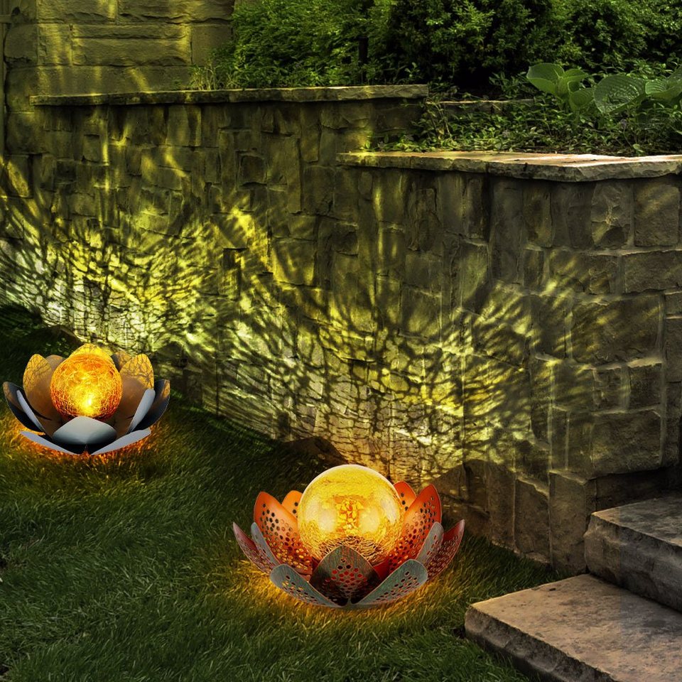 Etc Shop Led Solarleuchte Lotusblume Deko Solar Lotusblüte Für Außen