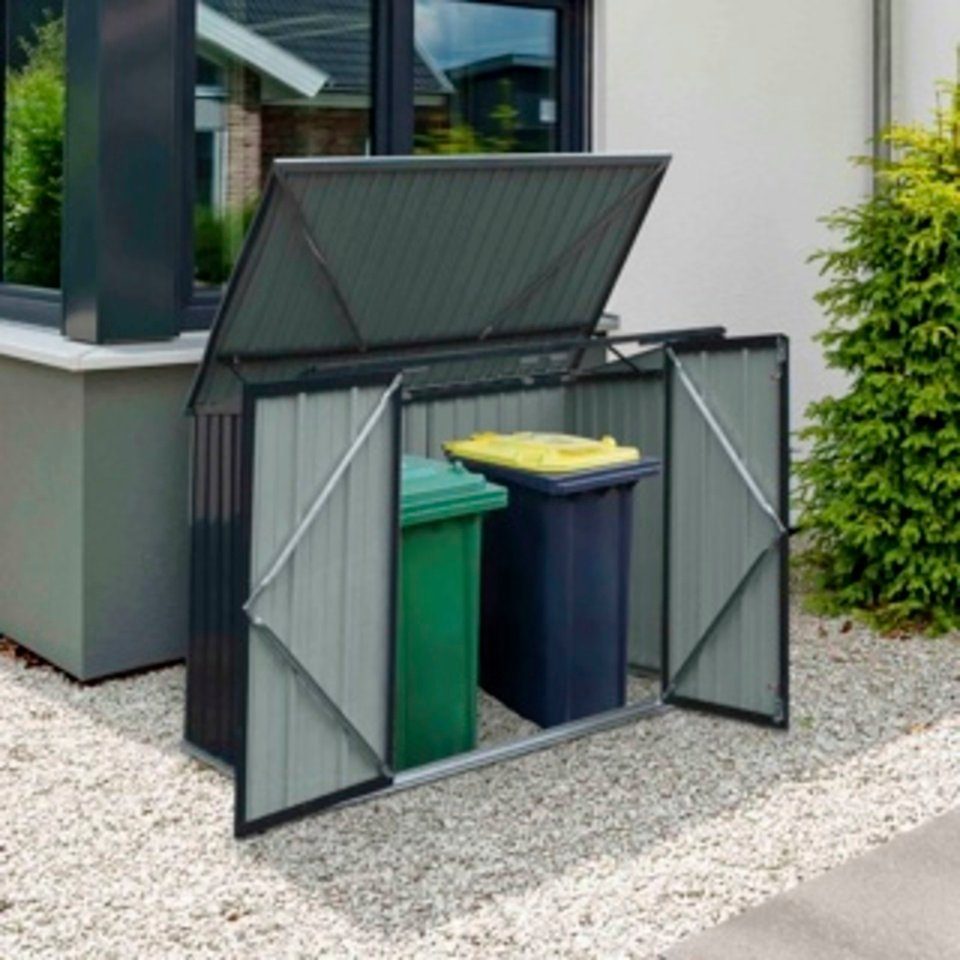 HI Mülltonnenbox Garten-Mülltonnenbox Maße: ca. 185 x 100 x 117/133cm (1 St), Müllbox