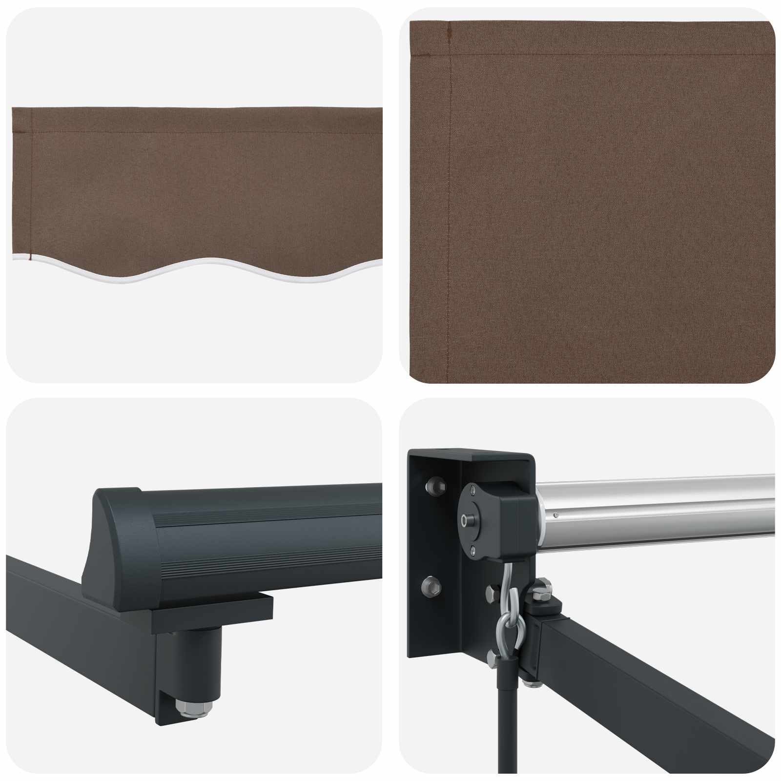 vidaXL Markise Manuelle Gelenkarmmarkise mit LEDs Taupe (1-St)