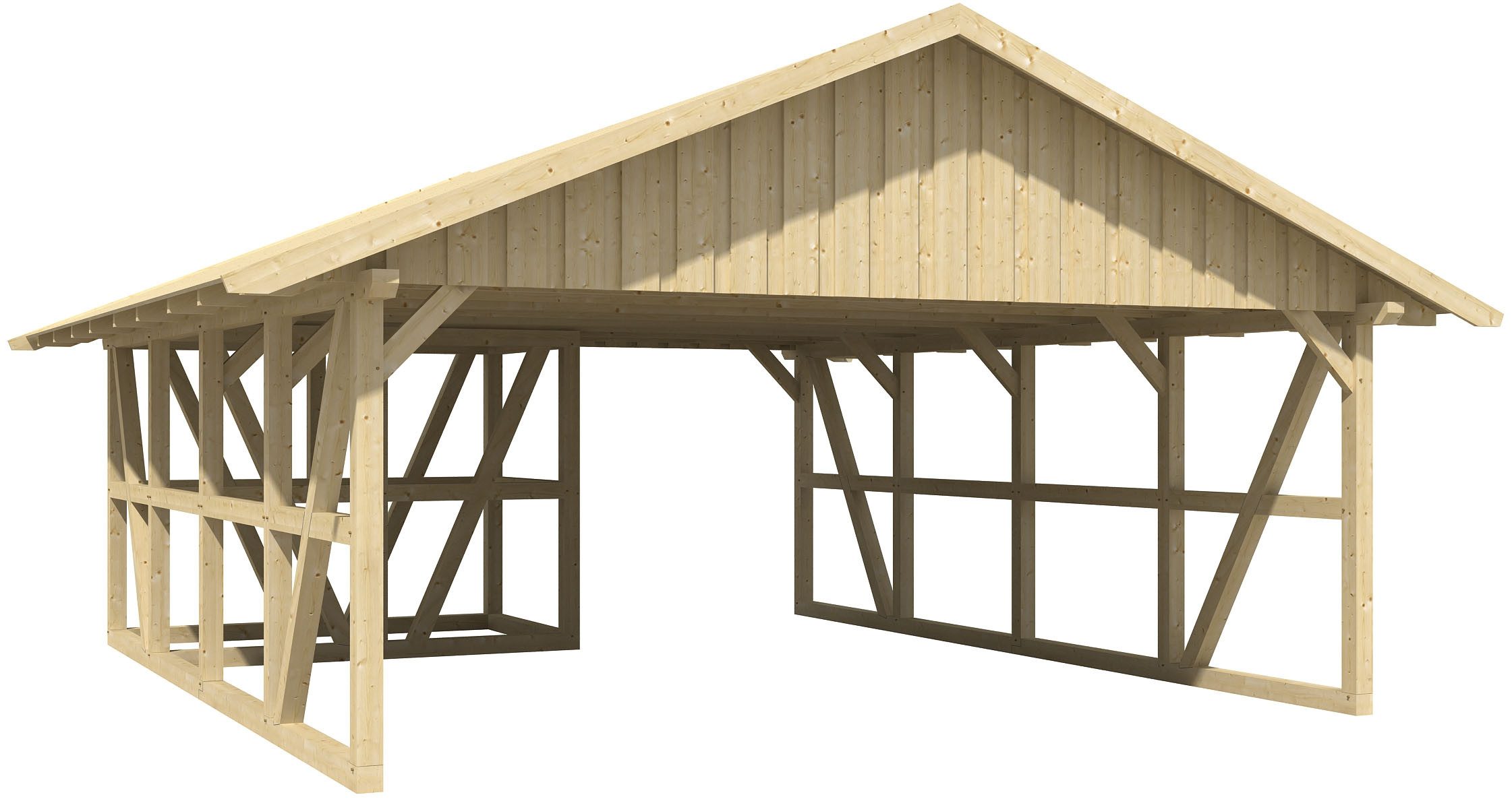 Skanholz Doppelcarport Schwarzwald, BxT: 684x772 cm, 220 cm Einfahrtshöhe, mit Abstellraum 1 ...