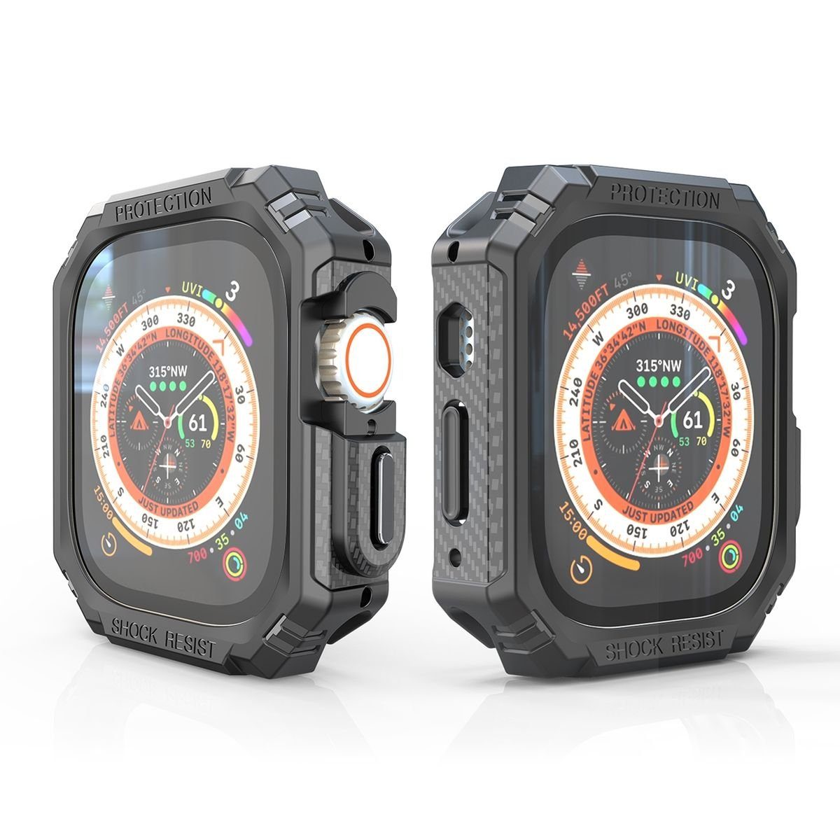 Wigento Smartwatch Hülle Für Apple Watch Ultra 1 2 49mm Shockproof