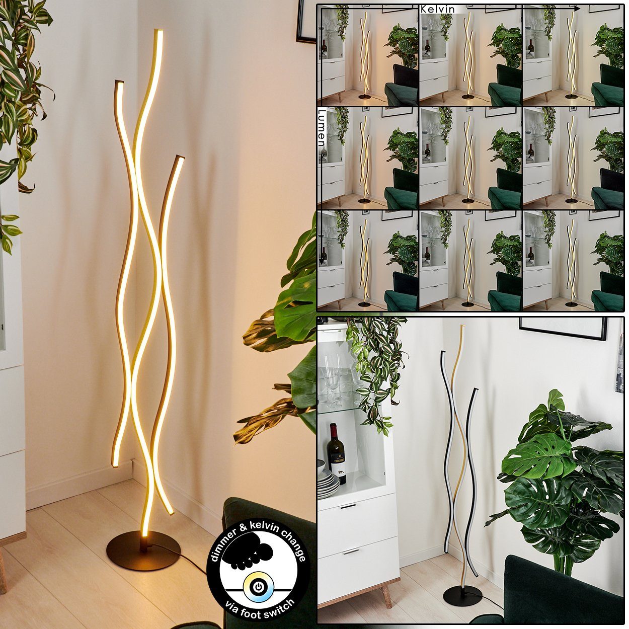 Hofstein Stehlampe Ardenno Dimmbare Stehlampe Aus Metallkunststoff