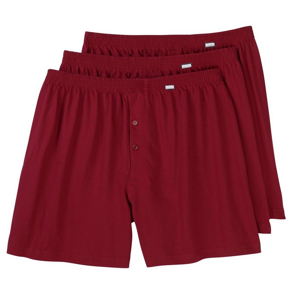 Adamo Boxershorts 3er Pack Boxershorts Große Größen Herren Dunkelrot