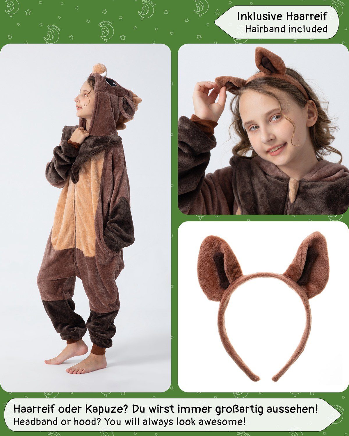 Corimori Jumpsuit Flauschiges Wildschwein-Kostüm für Kinder mit ...