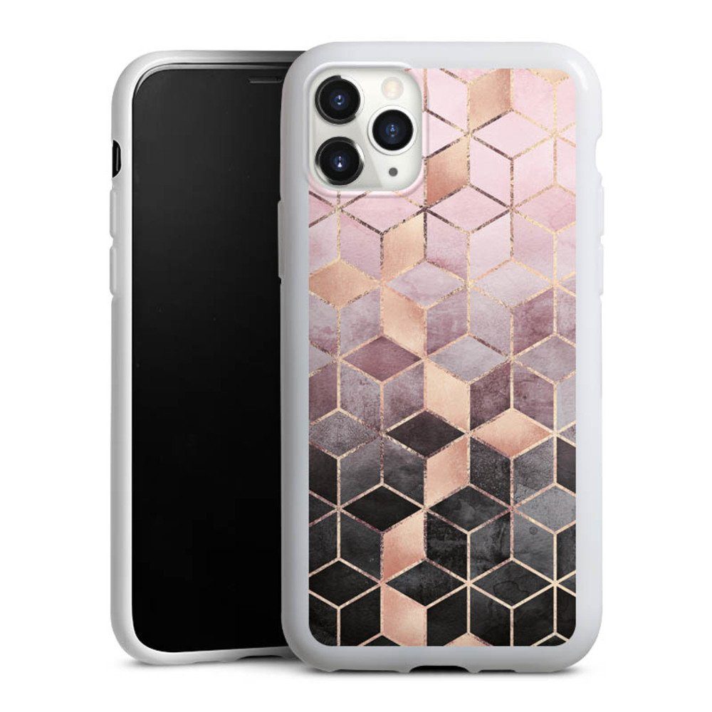 Deindesign Handyhülle Pink Grey Gradient Cubes Glitter Look Apple