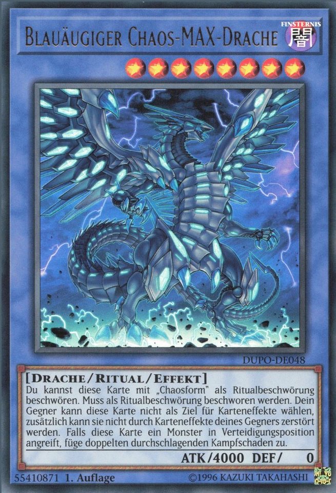 Recollectibles Sammelkarte Yugioh Karte Blauäugiger Chaos Max Drache
