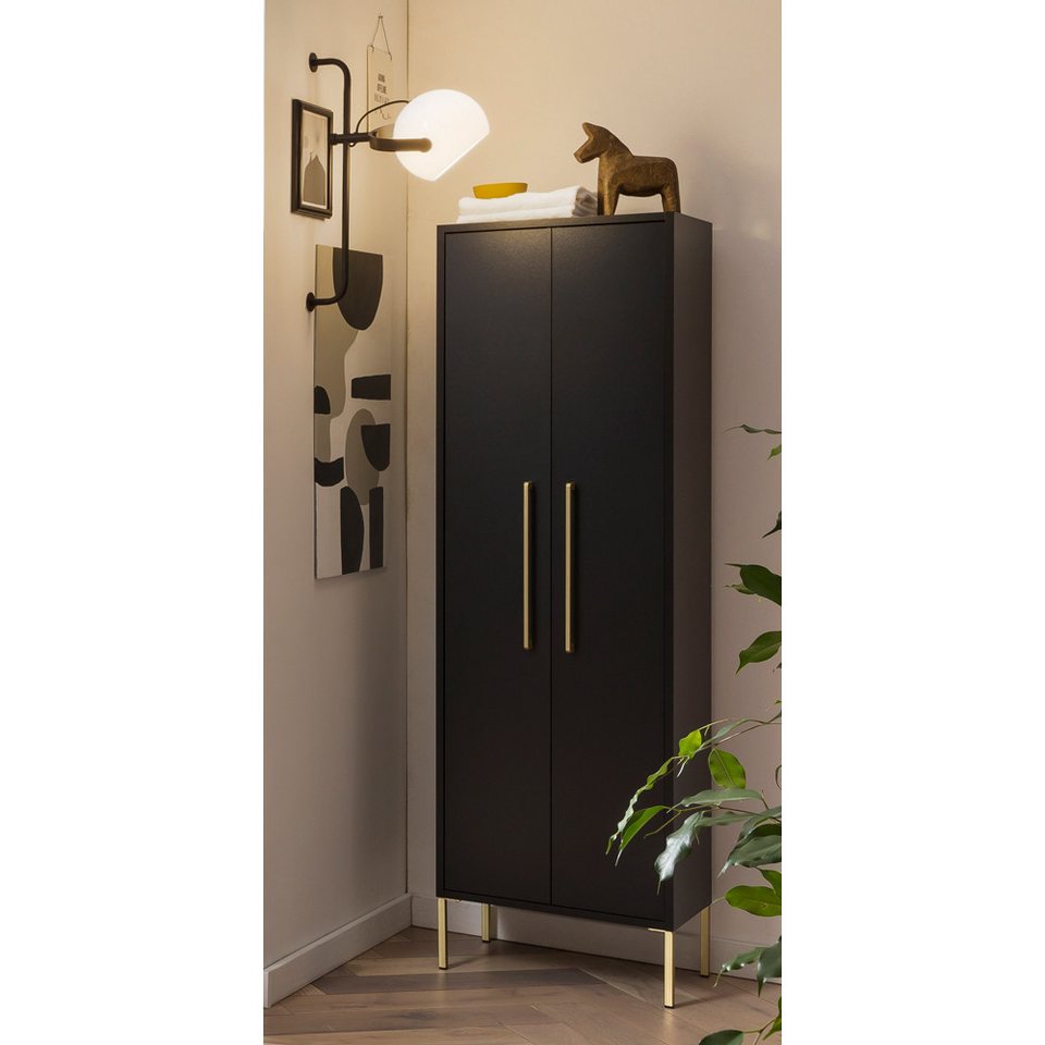 Lomadox Hochschrank Saray 80 Badschrank Badezimmer Schrank Midischrank