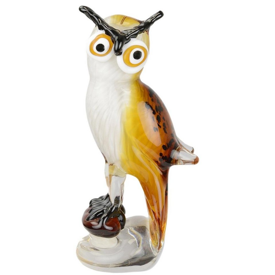 Aubaho Dekofigur Glasfigur Figur Skulptur Glas Uhu Glasskulptur Eule