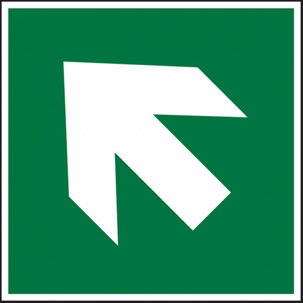 König Werbeanlagen Hinweisschild Rettungszeichen, Richtungspfeil schräg - ASR A1.3 (DIN EN ISO ...
