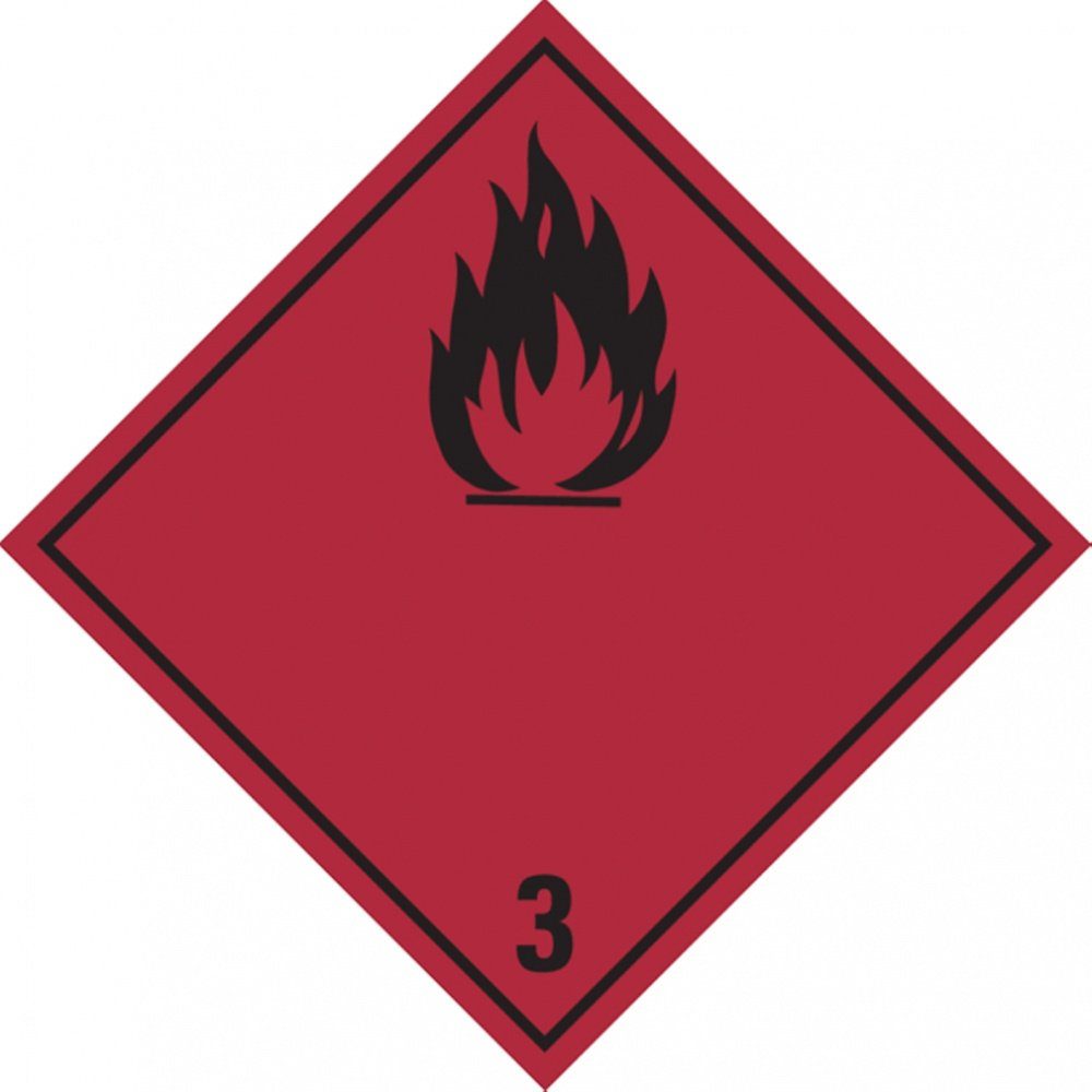 König Werbeanlagen Hinweisschild Gefahrzettel, Gefahrgutklasse 3, Entzündbare flüssige Stoffe