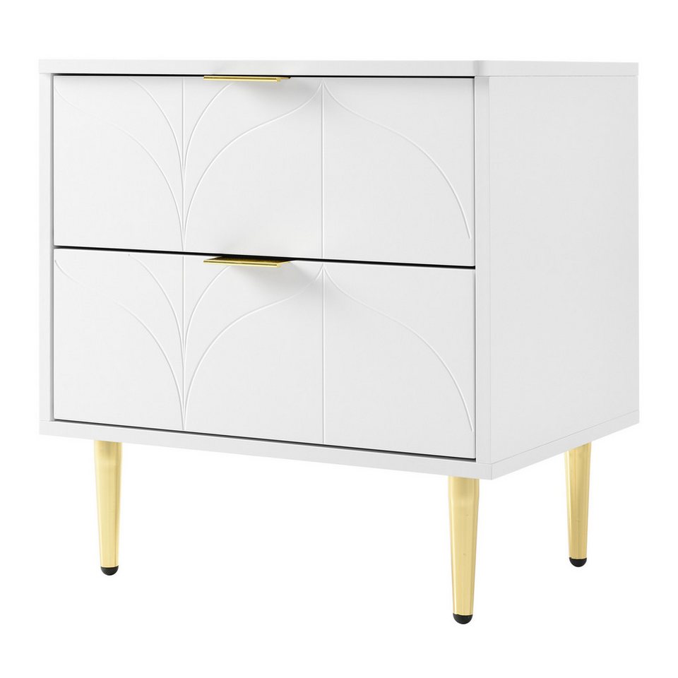 Flieks Nachttisch 2er Set Nachtschrank Mit 2 Schubladen 50x40x54cm