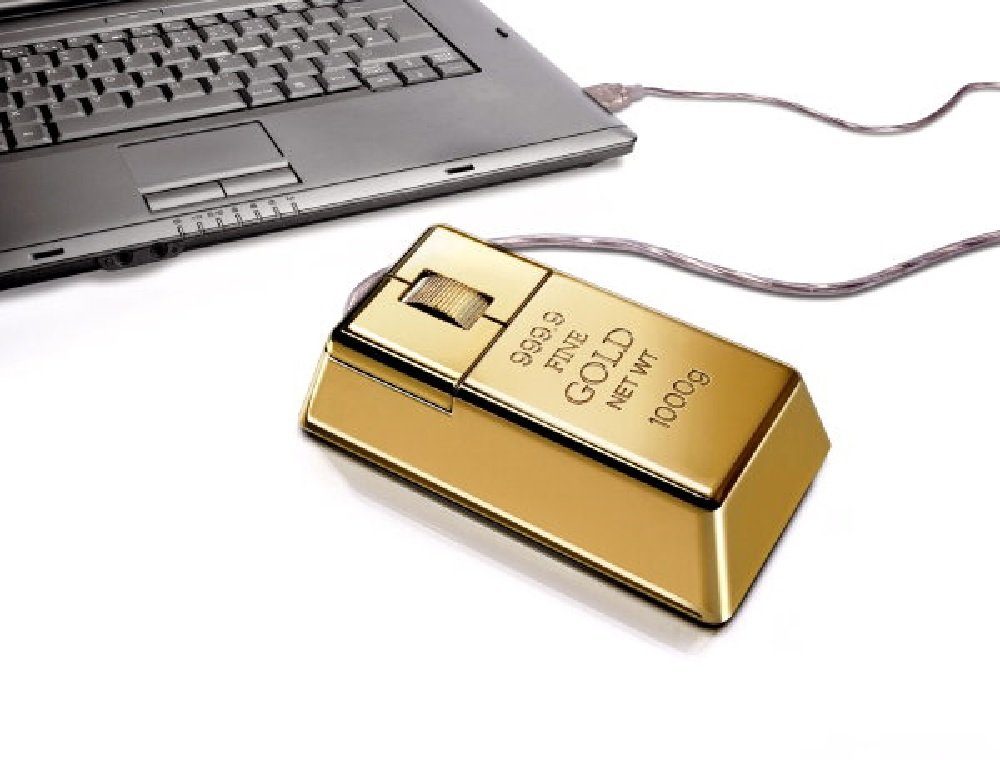 Luna24 simply great ideas... USB Maus Goldbarren Computermaus Maus, PC ...