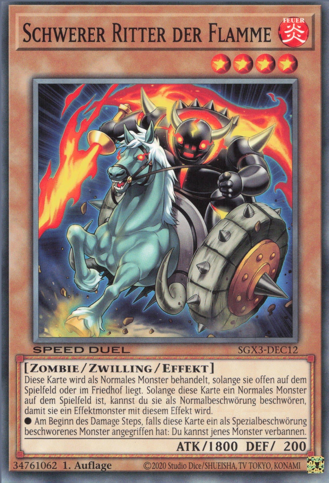 Recollectibles Sammelkarte Yugioh Karte Schwerer Ritter Der Flamme Yu