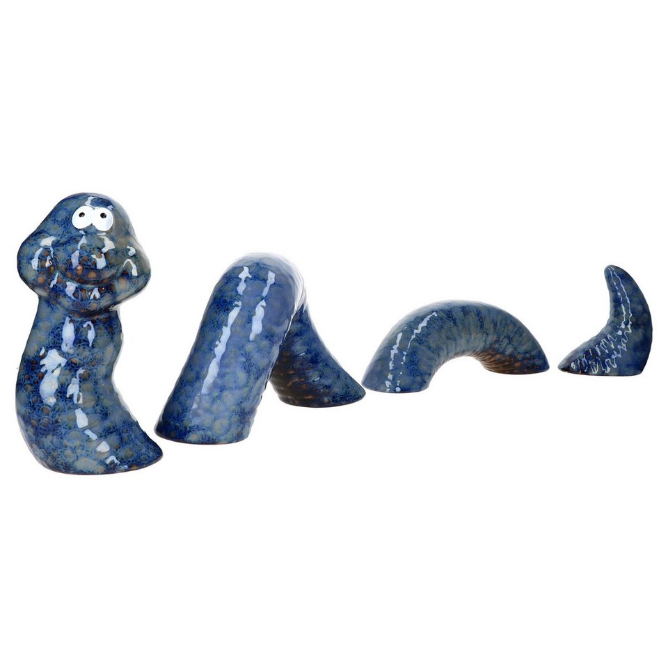Mambocat Dekofigur Paul Deko Wurm L Blau Länge 70cm Garten Figur