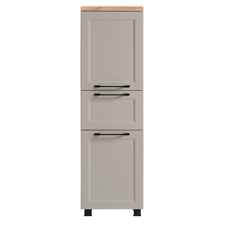 Lomadox Hochschrank Marling 03 Badmöbel Midischrank In Kaschmir Mit