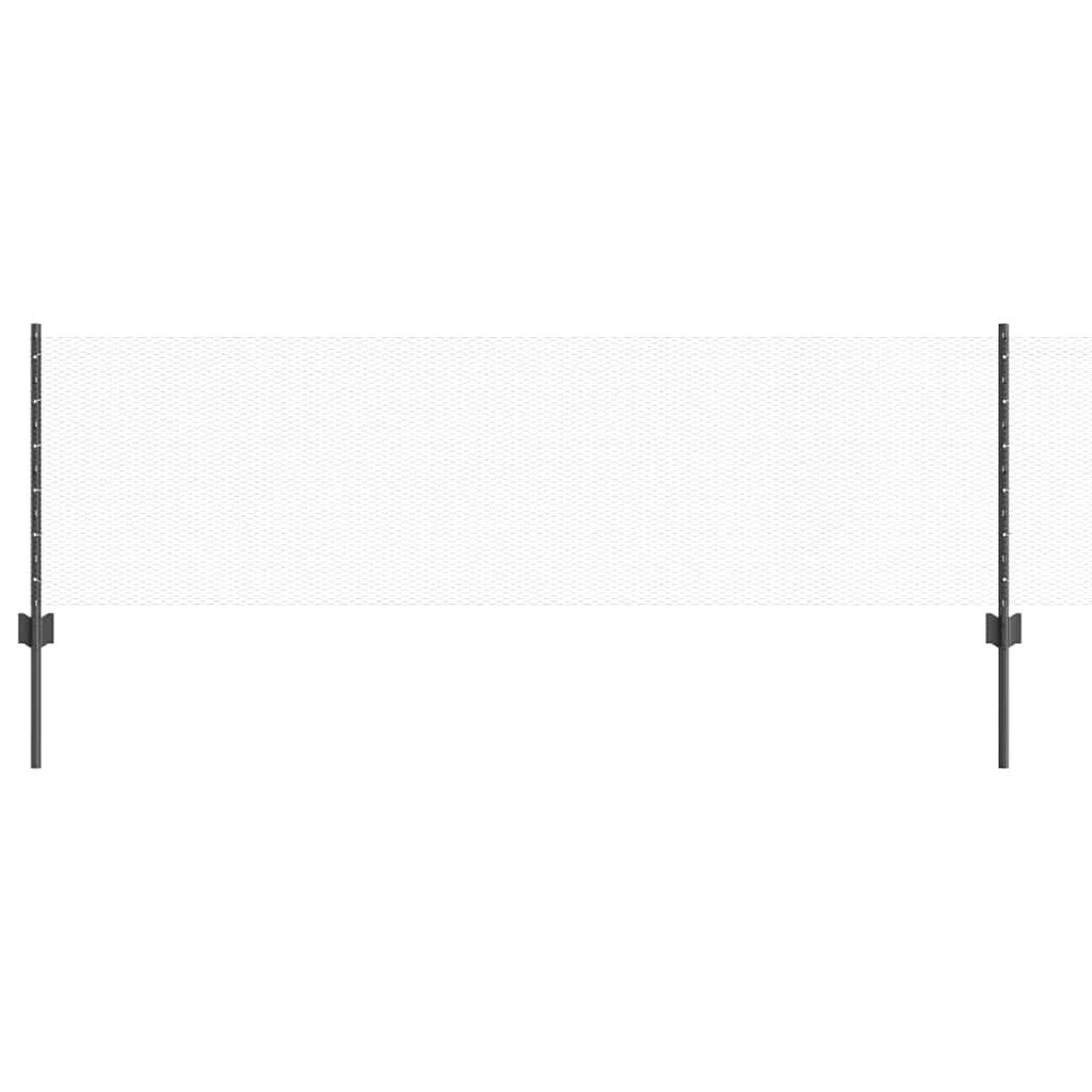 vidaXL Zaun, Zaun mit Pfosten Grau 0,6 x 25 m Stahl und PVC, Gartenzaun