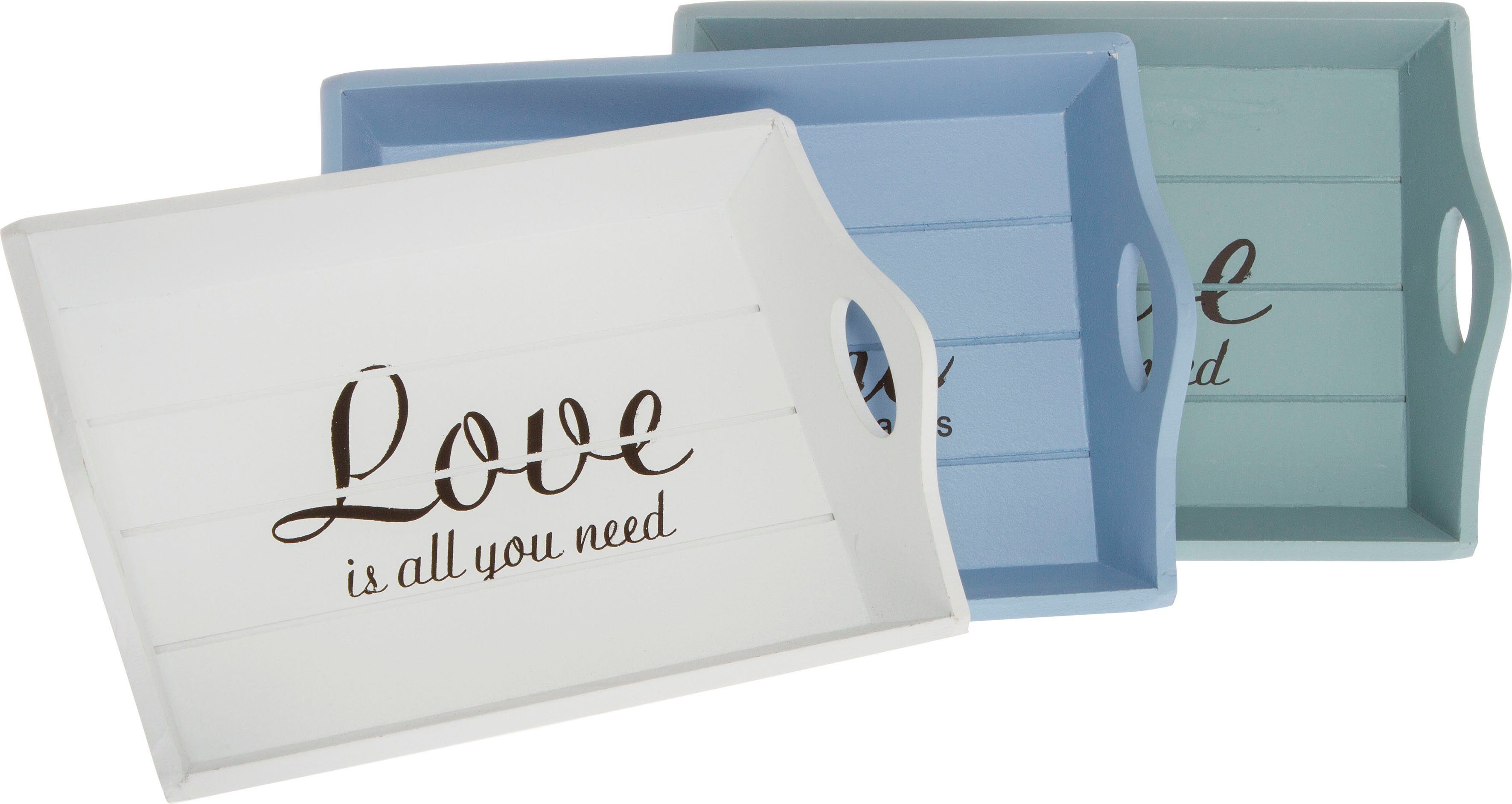 Myflair Möbel And Accessoires Tablett Love Is Mdf Set 3 Tlg