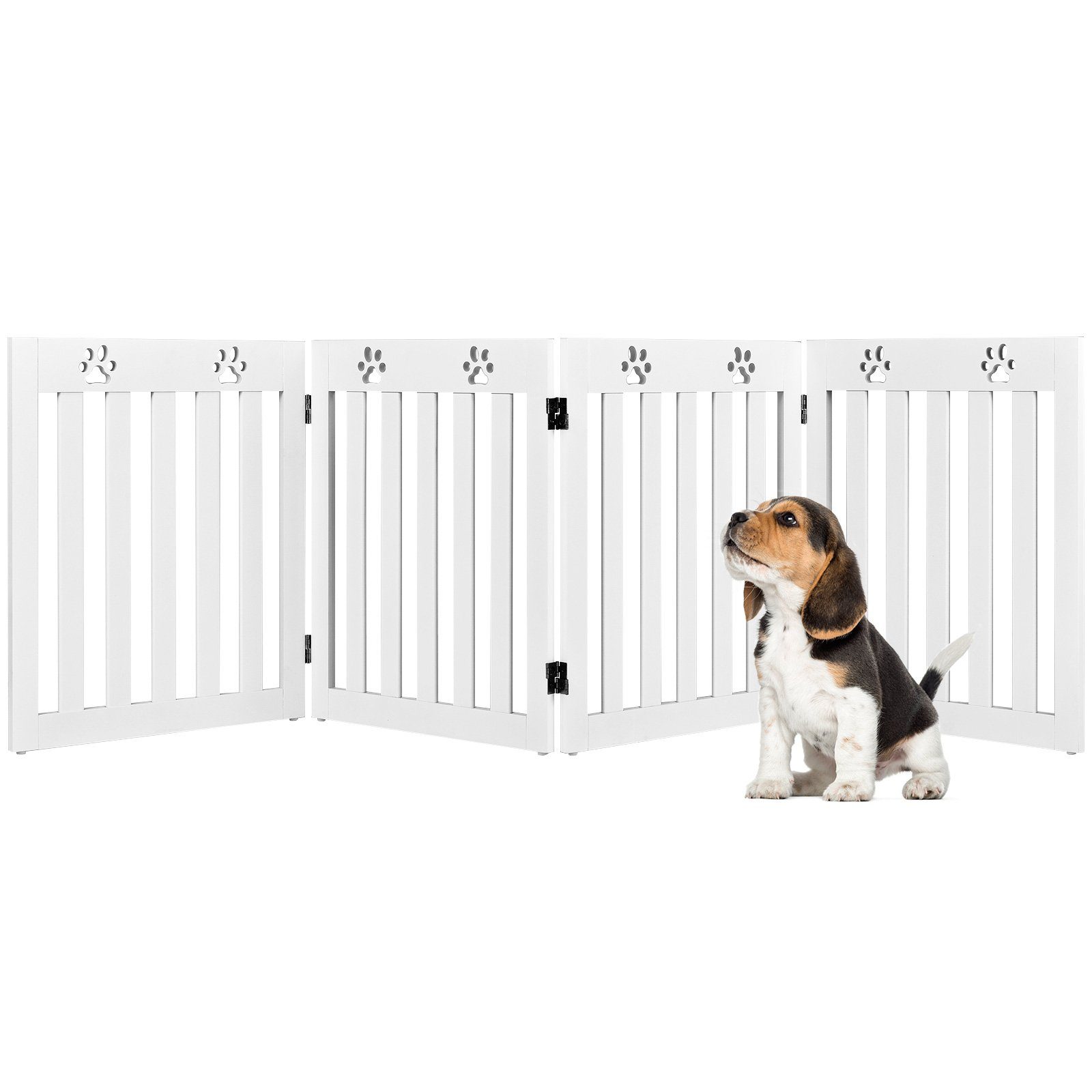 COSTWAY Türschutzgitter Hundegitter, klappbar, 60cm Hoch, 4 Paneelen ...