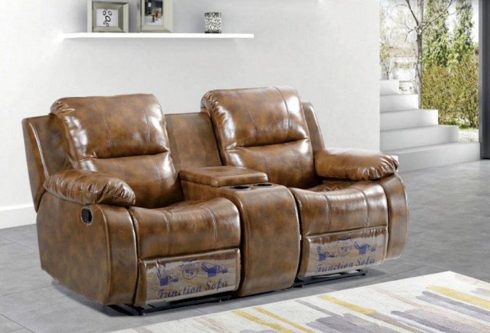 Jvmoebel Sofa Zweisitzer Sofa Moderne Wohnzimmer Braun Designer