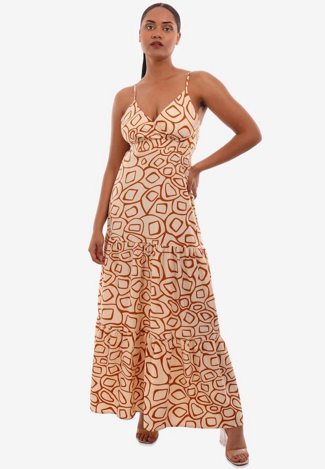 Yc Fashion And Style Maxikleid Maxikleid Mit Spaghetti Träger Mit Volant