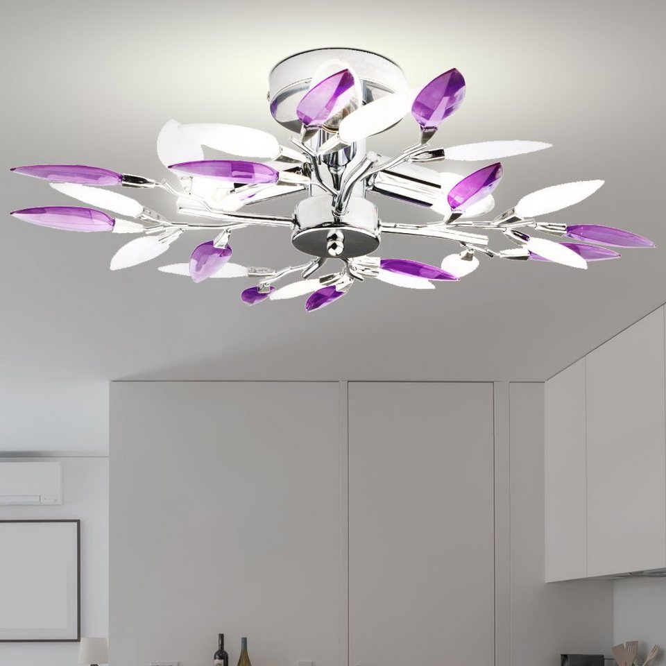 Etc Shop Deckenleuchte Led Decken Lampen Kristall Blätter Design Wohn