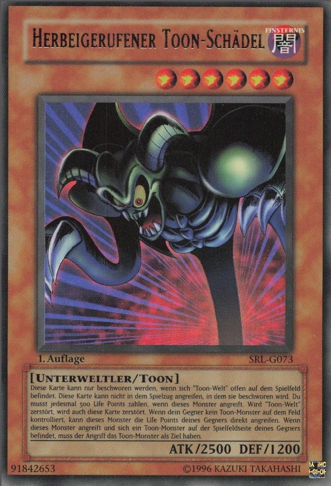 Recollectibles Sammelkarte Yugioh Karte Herbeigerufener Toon Schädel V