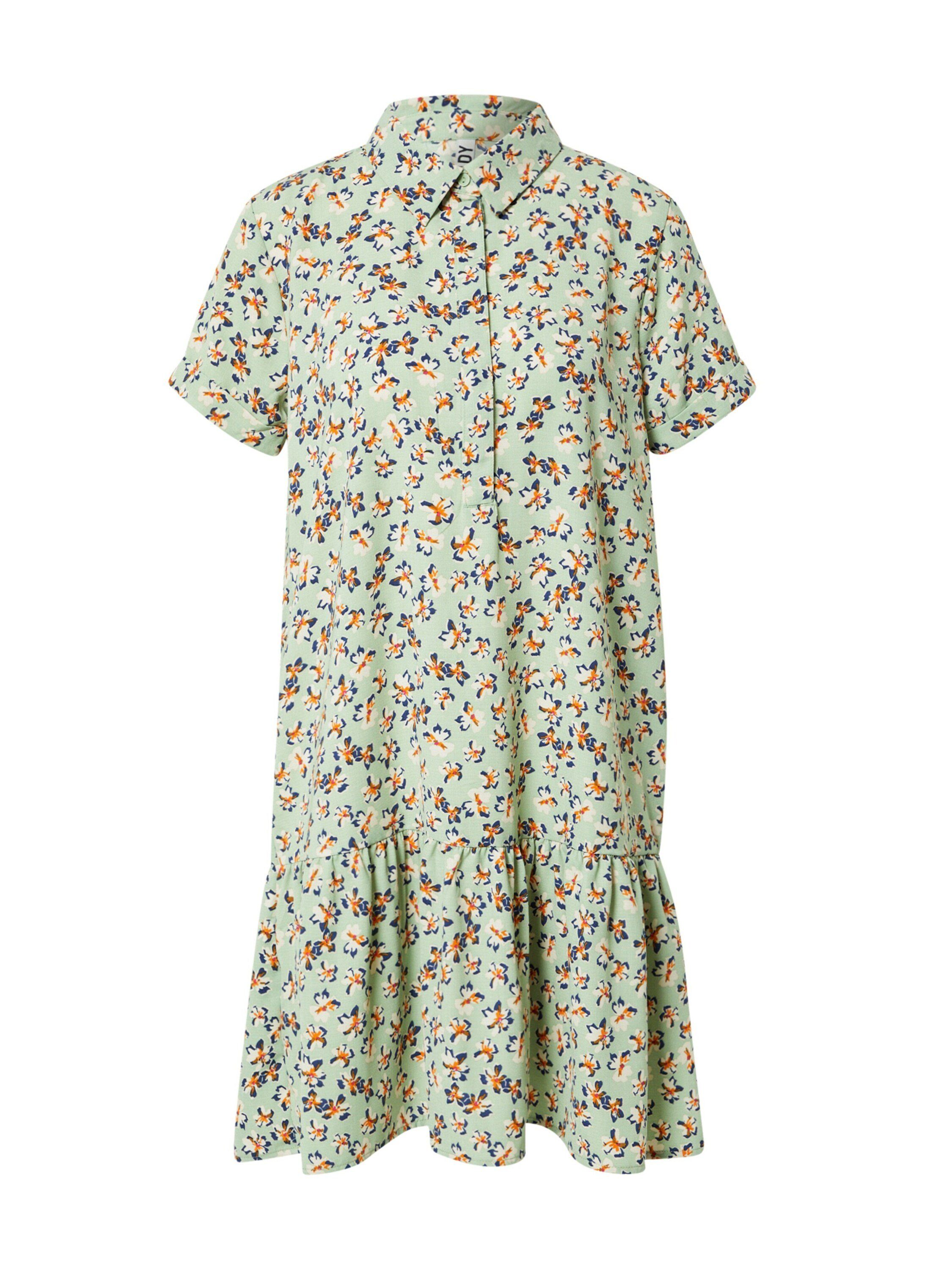 Jdy Blusenkleid 1 Tlg Drapiertgerafft Volant Verdeckte Knopfleiste