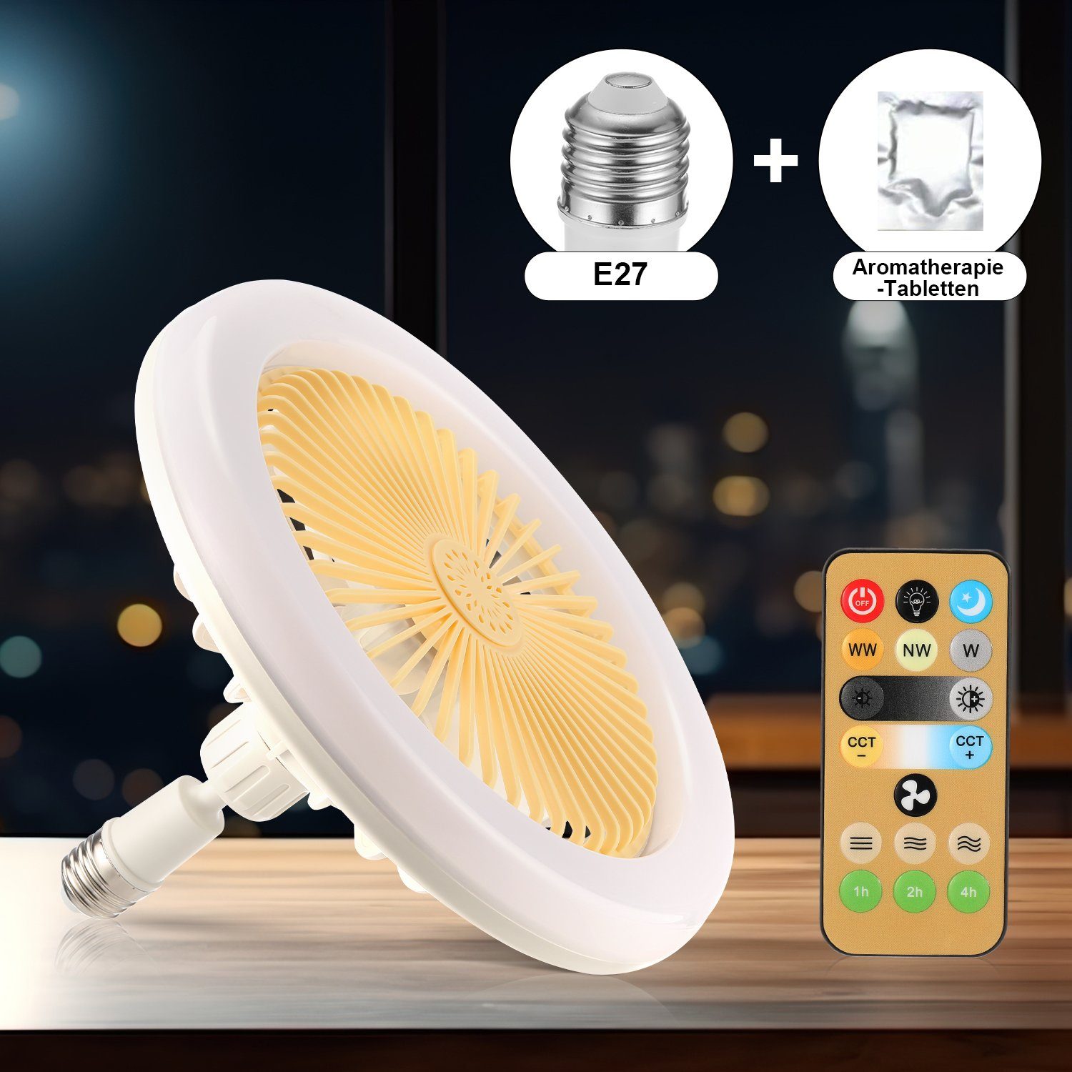 Letgospt Led Deckenleuchte 30w Deckenlampe Mit Ventilator