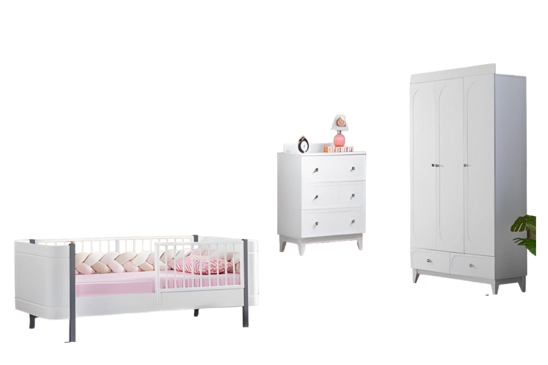 Jvmoebel Jugendzimmer Set Weiß Kinderzimmer Kinderbett Möbel Set