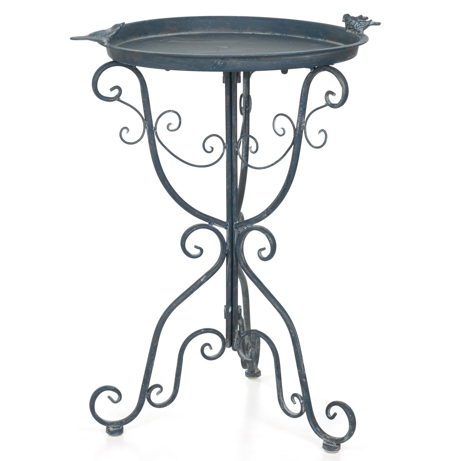 Moritz Vogeltränke Vogeltränke blau mit drei kleinen Vögeln auf der Wasserschale, Höhe 74cm ...