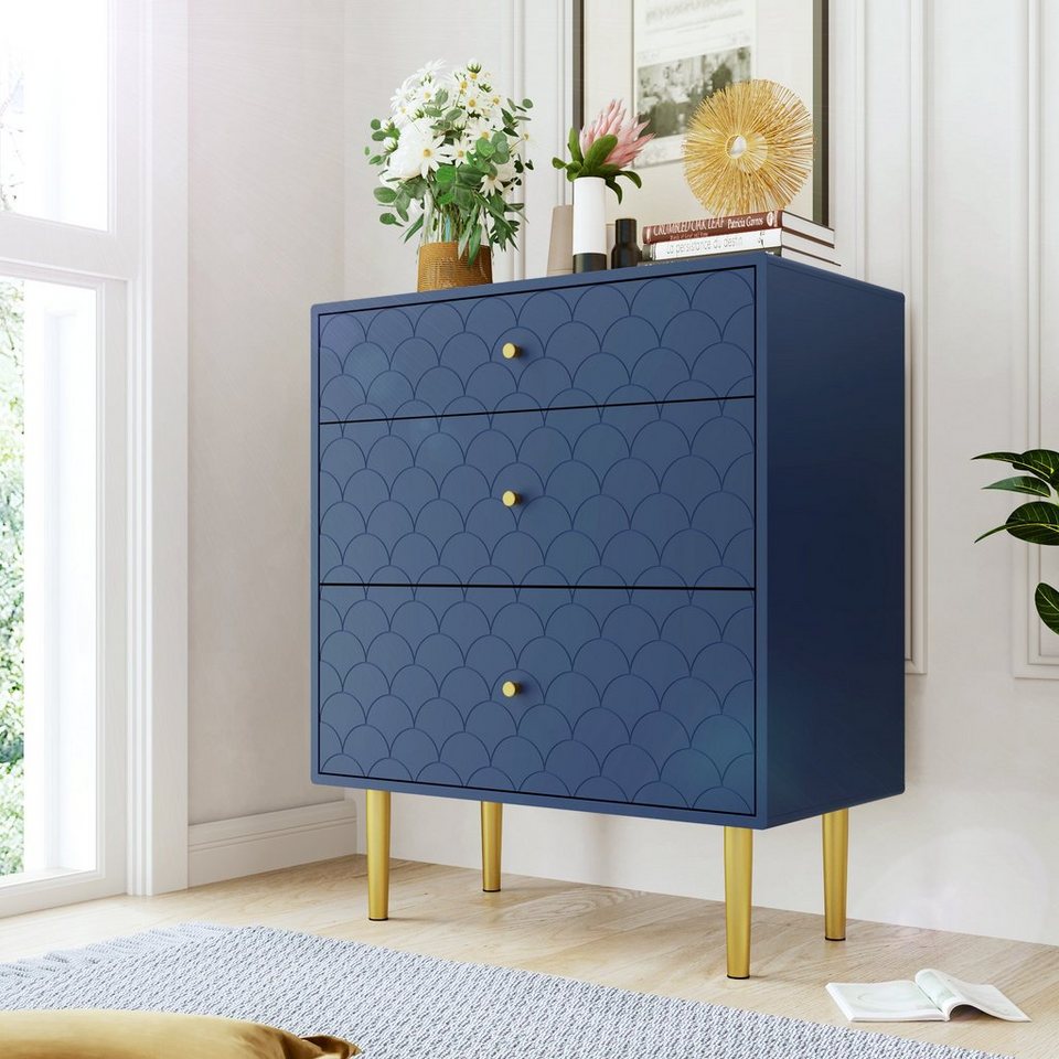 Merax Sideboard Malta Mit 3 Schubladen Kommode Aus Holz