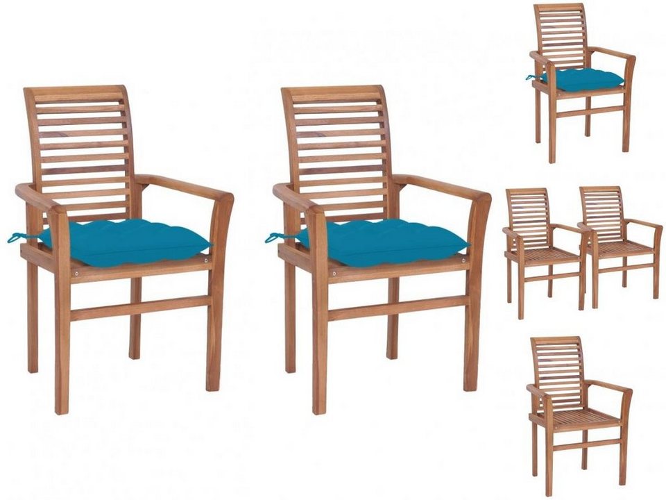 vidaXL Gartenstuhl »Gartenstuhl Stapelstuhl Teak Holzstuhl mit Kissen ... vidaXL Gartenstuhl »Gartenstuhl Stapelstuhl Teak Holzstuhl mit Kissen ...