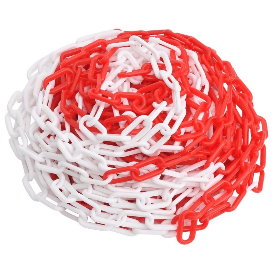 vidaXL Absperrpfosten Absperrkette Rot und Weiß 100 m Ø6 mm Kunststoff vidaXL Absperrpfosten Absperrkette Rot und Weiß 100 m Ø6 mm Kunststoff